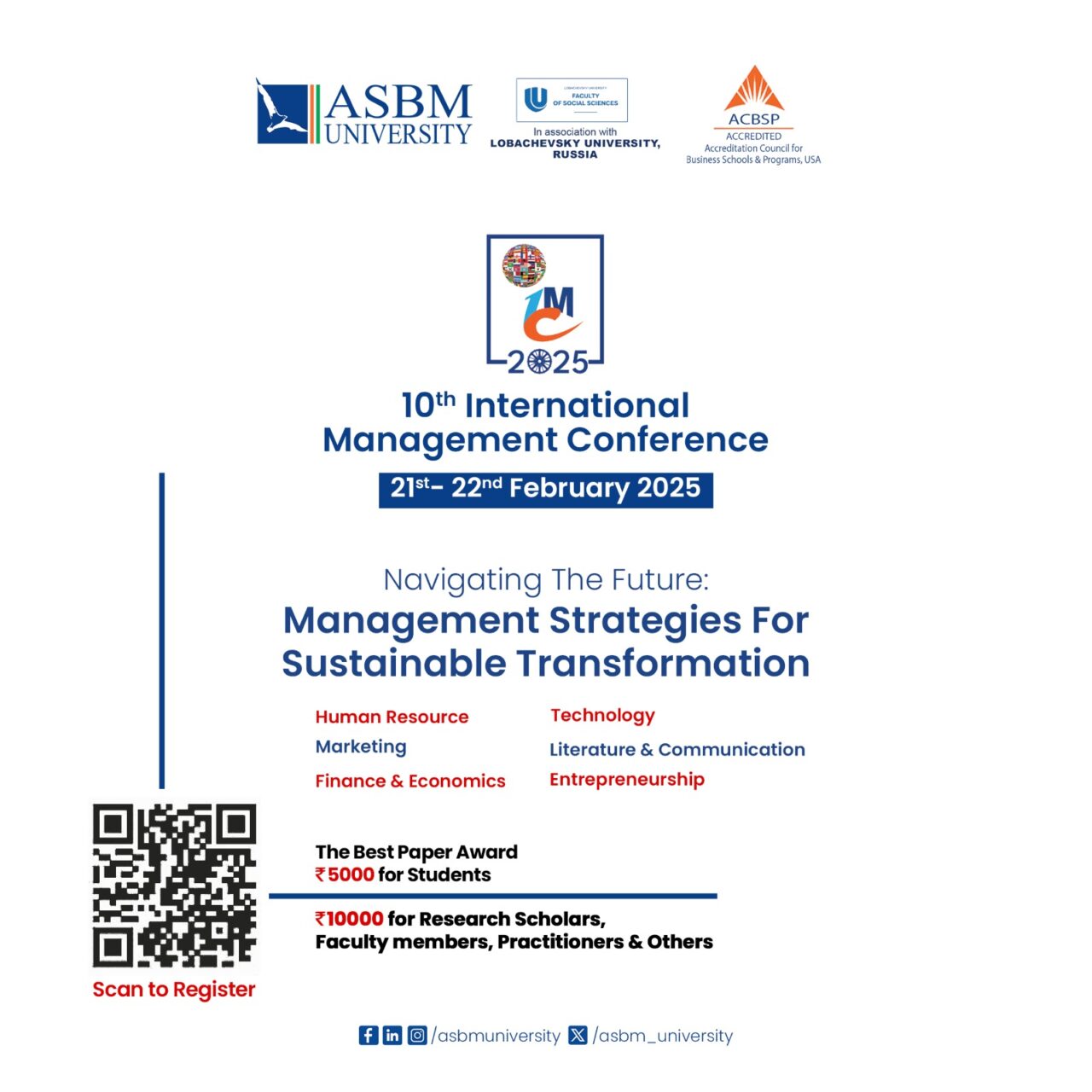 10th International Management Conference - IMCon 2025 | ASBM University